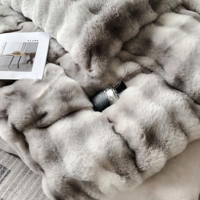 Cina Inverno 2024 Super Soft Ultra Warm Double-Side Mink Rabbit Fur Velvet Fluffy Plush Letto Set 4 pezzi in vendita