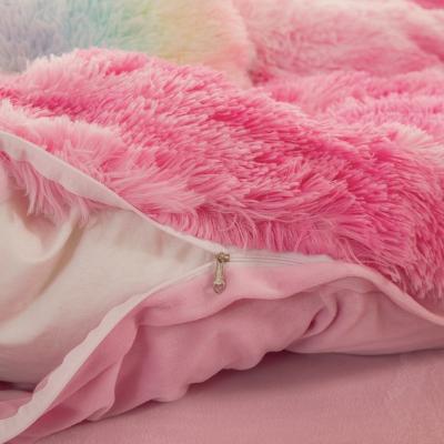 Cina Densità di tessuto 173 * 118 Set di biancheria da letto in velluto da 4 pezzi di visone cristallino latte coniglio in vendita