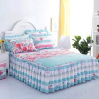 China Multifunctional Double Lace Bed Sheets with Bed Skirt and Pillow Case 100% Polyester for sale