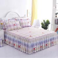 China Multifunctional Double Lace Bed Sheets with Bed Skirt and Pillow Case 100% Polyester for sale