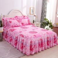 China Multifunctional Double Lace Bed Sheets with Bed Skirt and Pillow Case 100% Polyester for sale