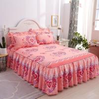 China Multifunctional Double Lace Bed Sheets with Bed Skirt and Pillow Case 100% Polyester for sale