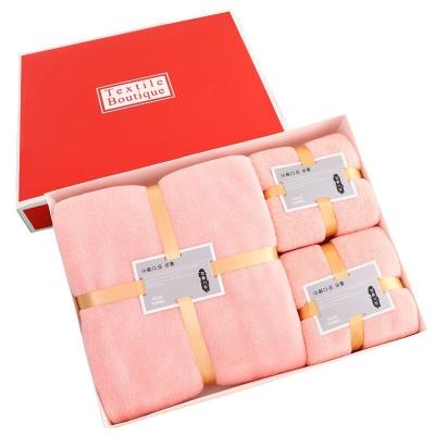 中国 カスタマイズされたベッドセット デザイン 厚いサンゴ毛 柔らかい吸収顔タオル バスセット 販売のため