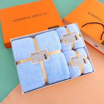 Cina Set di biancheria da letto personalizzato Disegni Fleece di corallo spessa Assorbente morbido Faccia asciugamano Bagno Set in vendita