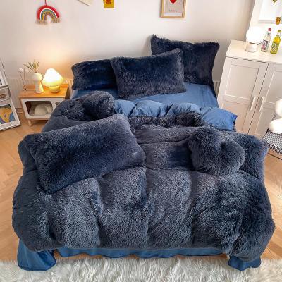 Cina Natale di lusso Shaggy super morbido caldo visone velluto copriletto da letto per l'autunno inverno in vendita
