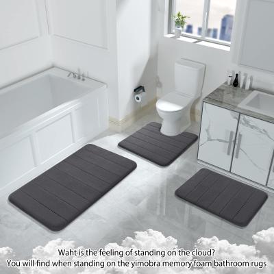 Cina Confortevole e resistente tappeto da bagno a schiuma per la memoria 3pcs tappeti da bagno in vendita