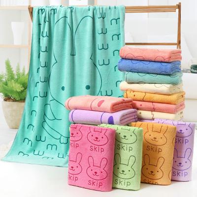 中国 スクウェア キッズ バス タオル セット 3 PC タオル カートン うさぎ プリント と ポリエステル 繊維 販売のため