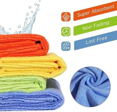 China Roupas de lavagem de microfibras absorventes e moles Pacote personalizado Logotipo Forma retangular à venda
