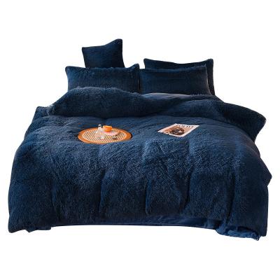 Cina 128x68 Densità di tessuto Vernice pelliccia velluto pelosa biancheria da letto di peluche set 4 pezzi colore arcobaleno in vendita