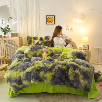 Cina Set di biancheria da letto di design ingrossato 3 pezzi Colore caldo abbinamento piumino copriletto per matrimonio a casa in vendita