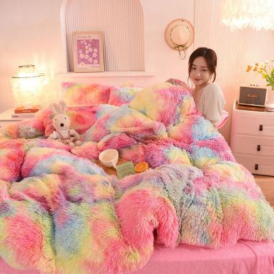 Cina Set di biancheria da letto di design ingrossato 3 pezzi Colore caldo abbinamento piumino copriletto per matrimonio a casa in vendita