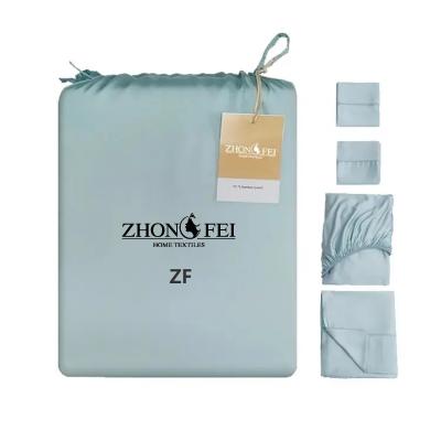 Cina Lenzuola da letto piatta di bambù puro morbido con tasche profonde comodini set biancheria da letto regina per la casa in vendita