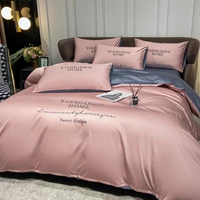 Cina Lyocell Geometric 100% Tencel Set Lettiera con Stripe Design Set di copertura di copriletto personalizzato in vendita