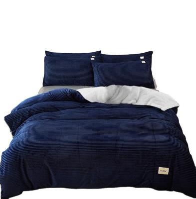 Cina Set di biancheria da letto di velluto di taglia personalizzata 4pcs copertura di copriletto di velluto di flannella per l'inverno in vendita