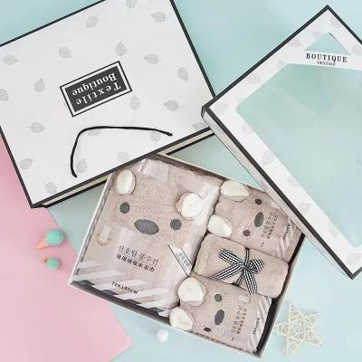 Cina Logo personalizzato Quick Dry 4 Piece Bath Towel Set Soft Touch Mani e Volto Stampa Luxury Towel Set per tutte le età in vendita
