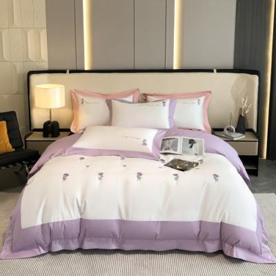 China Uitstekend borduurwerk 100% katoenen dekbed voor een comfortabele slaap 4 stuks Te koop
