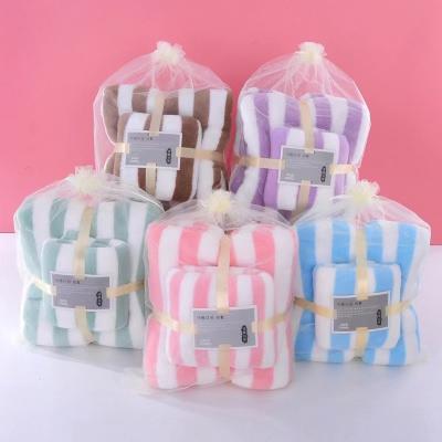 China Geweven polyester handdoek baddoek sets solide kleur dik absorberend breed rand wikkelen Te koop
