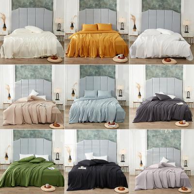 Cina Set di biancheria da letto in 4 pezzi non usa e getta di bambù a base di liocellula con stampa a colori solidi in vendita