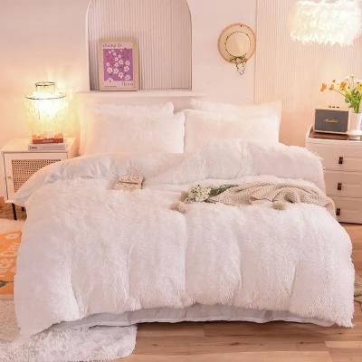 Cina Set di biancheria da letto di riempimento in poliestere di colore solido di pannolino di flanello di copertura di tappeto piatto di lenzuola in vendita