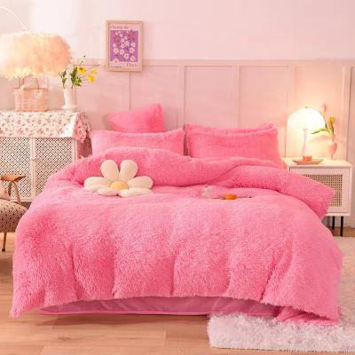 Cina Set di biancheria da letto di riempimento in poliestere di colore solido di pannolino di flanello di copertura di tappeto piatto di lenzuola in vendita