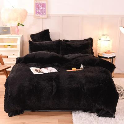 Cina Set di biancheria da letto di riempimento in poliestere di colore solido di pannolino di flanello di copertura di tappeto piatto di lenzuola in vendita