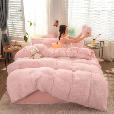 Cina 100% poliestere autunno e inverno visone velluto set a 4 pezzi per letti accoglienti in vendita
