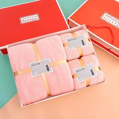 Cina Set di asciugamani di bagno rettangolari morbidi e assorbiti per SPA Microfibra di fleece di corallo spessa in vendita