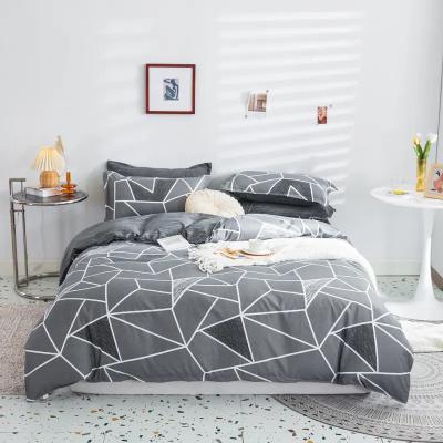 China Impressão geométrica Aloe Vera algodão Set de lençóis de cama de quatro peças com impressão reativa à venda