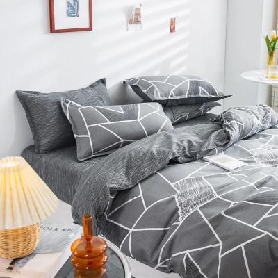 Cina Stampa geometrica Aloe Vera cotone Set di lenzuola da letto in quattro pezzi con stampa reattiva in vendita
