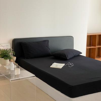 Cina 1.2m 4 piedi biancheria da letto King-Size Set in cotone nero massiccio lavato con tende corrispondenti in vendita