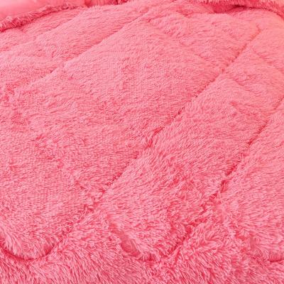 Cina Super Soft Plush Quilt con velluto artificiale e 100% di poliestere riempendo biancheria da letto rosa in vendita