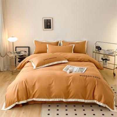 Cina Stampa reattiva lenzuola da letto di lusso in colore arancione per dimensioni personalizzate Set di lenzuola Utopia in vendita