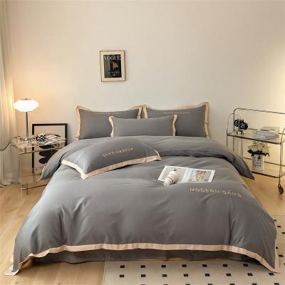 Cina Dimensioni personalizzate Set di lenzuola in cotone 100% 4 pezzi Copertura per letti ecologica in vendita