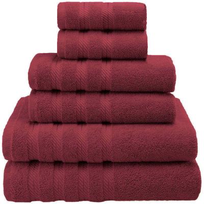 China Custom private label luxe Dobby Border 100% katoenen handdoek voor volwassen badkamer douche Te koop