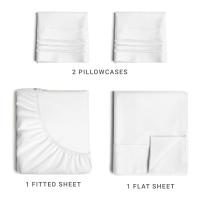 China Customized Size Breathable Cooling 100% Polyester Bedding Set Bed Sheet in Multiple Colors for sale