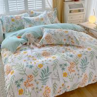 China Reactive Printing Simple Flower Pattern Polyester Bedding Set for Luxury Bed Sheet for sale