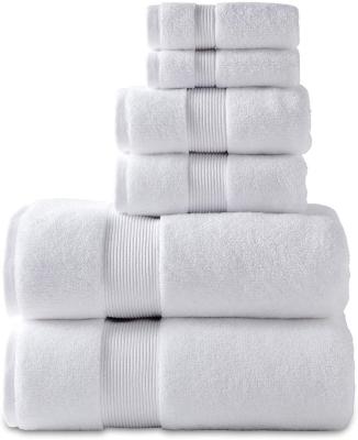 Cina 6 pezzi di asciugamani Bagno Custom Luxury Towel Sets 100% di cotone Rectangle Form Samples in vendita