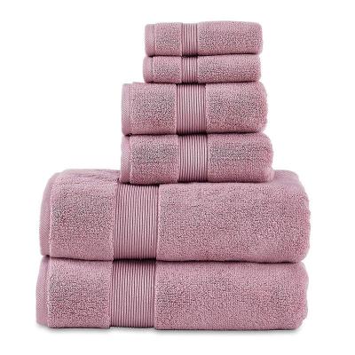 Cina 6 pezzi di asciugamani Bagno Custom Luxury Towel Sets 100% di cotone Rectangle Form Samples in vendita