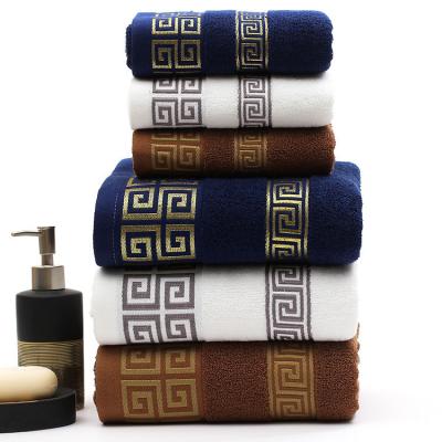 China House Pure Cotton Towel Set Luxe Hotel Borduurwerk Custom Dikke Super Soft Badkamer Bad Te koop