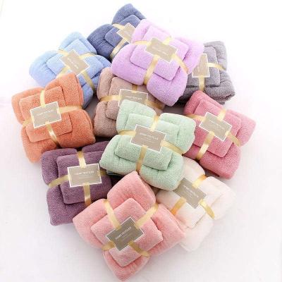 China Customise Label Super Soft Microfiber Coral Velvet Badkamer Handdoek voor betaalbaar cadeau Te koop