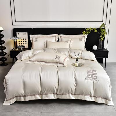 Cina Moderno stile ricamo copertura di copriletto per il matrimonio lenzuola di lusso ADS02 set di lenzuola di cotone in vendita
