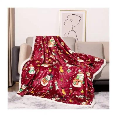 Cina Anti-pilling Corall Fleece doppio strato Sherpa Plush Copertura per i regali di Natale personalizzati in vendita