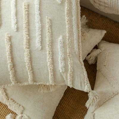 China Customizado Wabi-sabi estilo boêmia Linho 3D Tipo Loop Veludo Tassel almofada à venda
