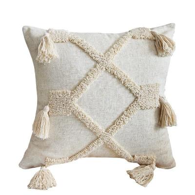 China Customizado Wabi-sabi estilo boêmia Linho 3D Tipo Loop Veludo Tassel almofada à venda