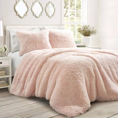 Cina Set di biancheria da letto personalizzato Disegni 3 pezzi Luxury Soft Shaggy Plush False Fur Comforter Set in vendita