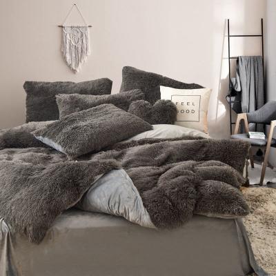 Cina Set di biancheria da letto rosa artigianale con velluto artificiale super morbido e copertura pelosa in vendita