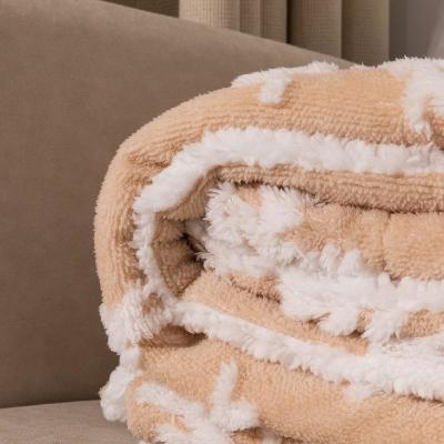 Cina Doppio strato di spessore di copertura stampata stile natalizio velluto di corallo lanciare copertura di peluche Sherpa in vendita