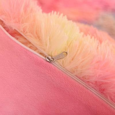 Cina Colore arcobaleno pelliccia finta velluto pelliccia pelosa biancheria da letto morbida set 4 pezzi perfetto per la casa in vendita