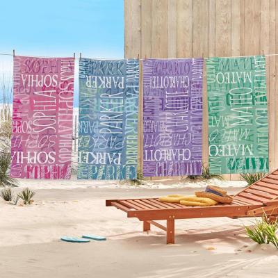 Cina Bagno estivo essenziale carta stampata personalizzata Bagno da spiaggia in microfibra morbida in vendita