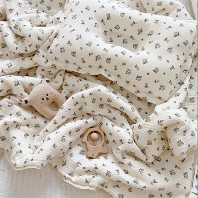 China Superzacht, ademend, bloemige mosselen, babybed, deken en deken, katoen, lichtgewicht Te koop